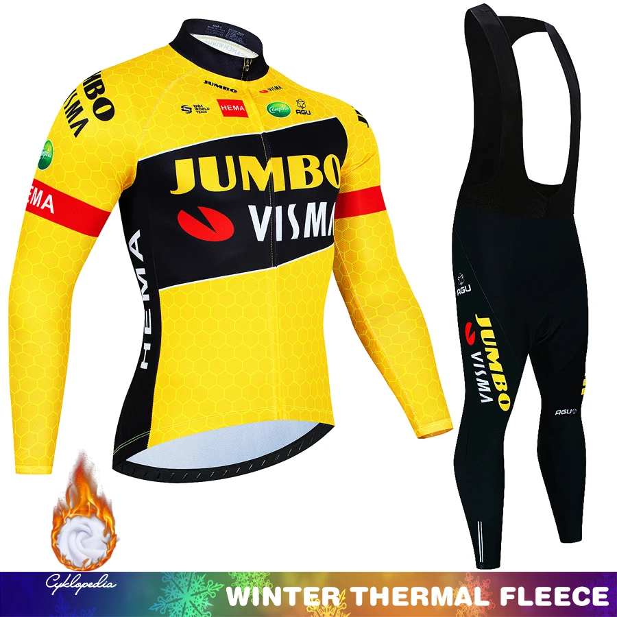 2023 Team Jumbo Visma Cycling Jersey Set Winter Cycling Clothing Men ...