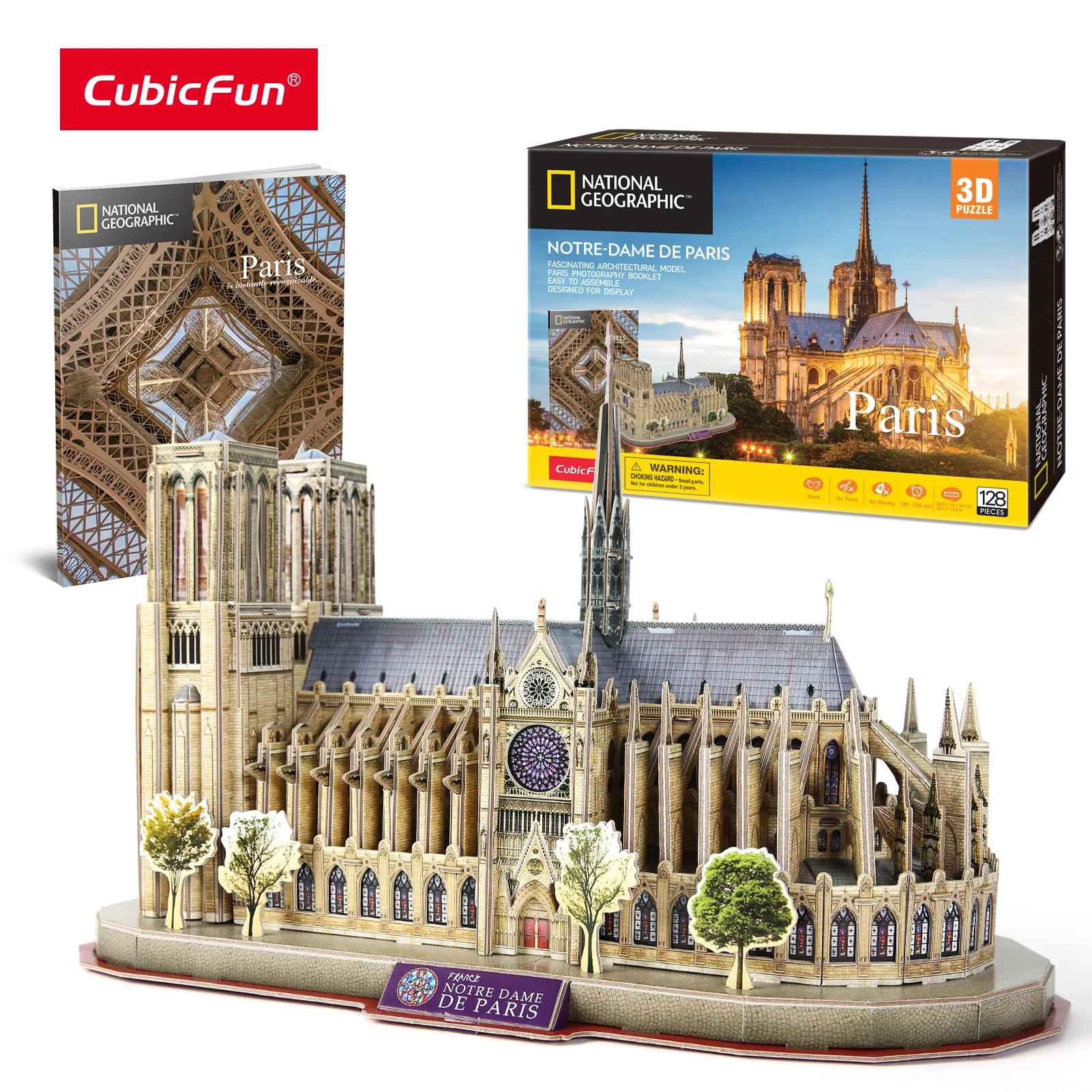CubicFun-3D-Puzzle-Notre-Dame-de-Paris-Model-Kits-128-Pieces-France ...