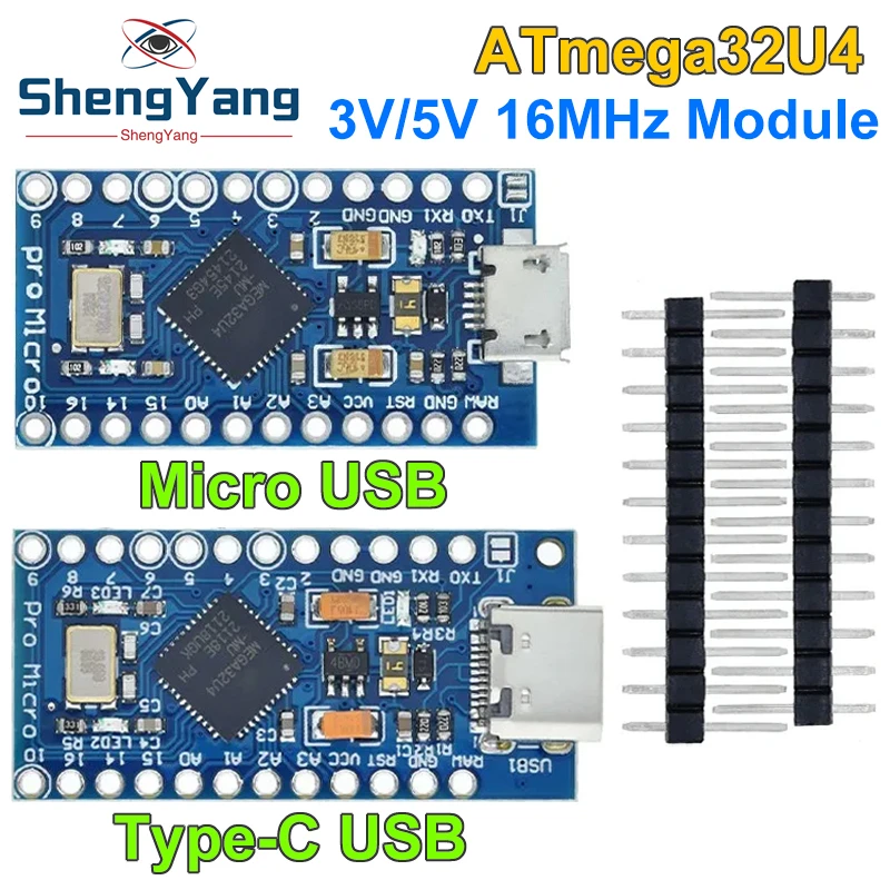 TZT-MICRO-MINI-TYPE-C-USB-ATMEGA32U4-Module-5V-16MHz-Board-For-Arduino ...