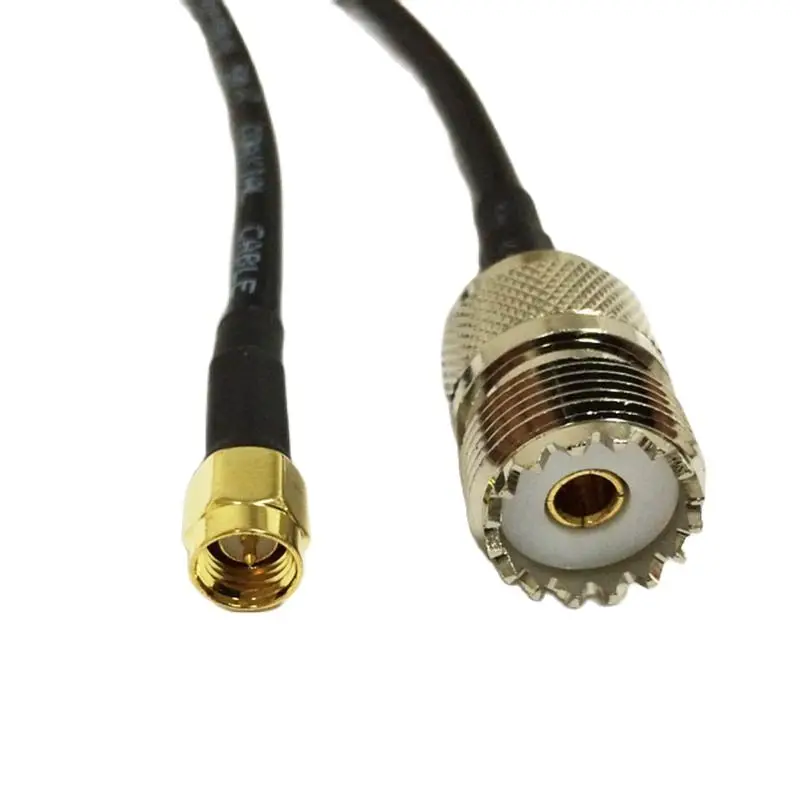 RF Cable Adapter UHF Female SO239 to SMA Male Plug Straight Pigtail ...