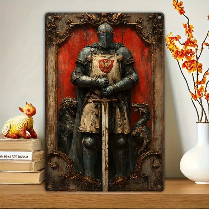 Vintage Knight Aluminum Sign Plaque, Wall Hanging Decorative Metal Sign ...