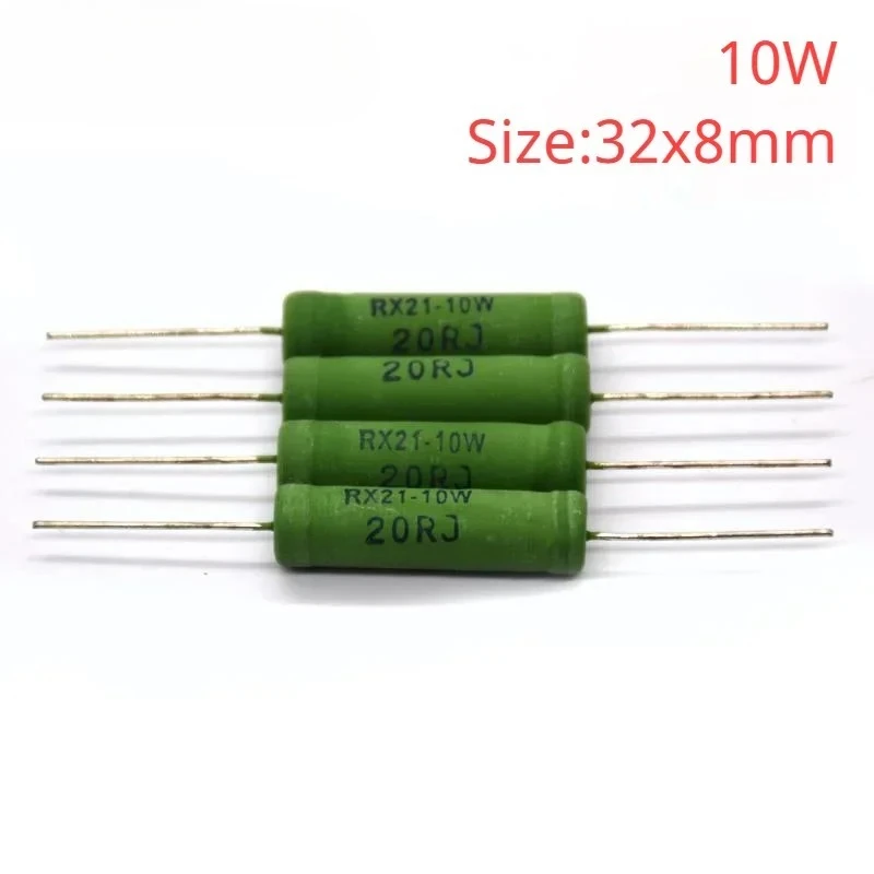 50PCS RX21 6W 10W Wire Wound Resistance 5% 0.01~33K 1R 10R 100R 1K 10K ...