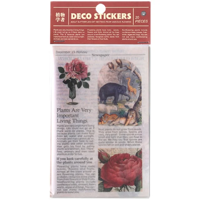 20 sheets Vintage Newsstand Series Decorative Stickers Movie newspaper ...