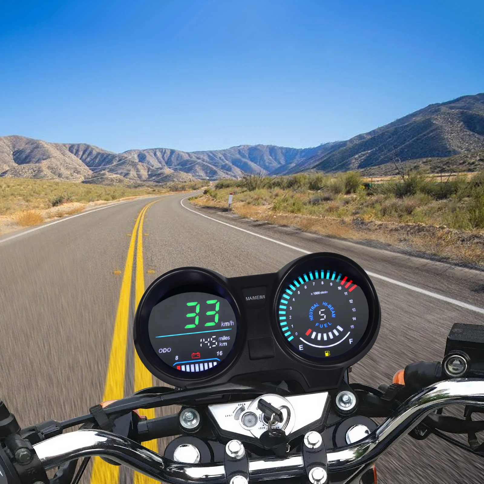 AD-Digital-Speedometer-Dashboard-LED-Electronics-Motorcycle-RPM-Meter ...
