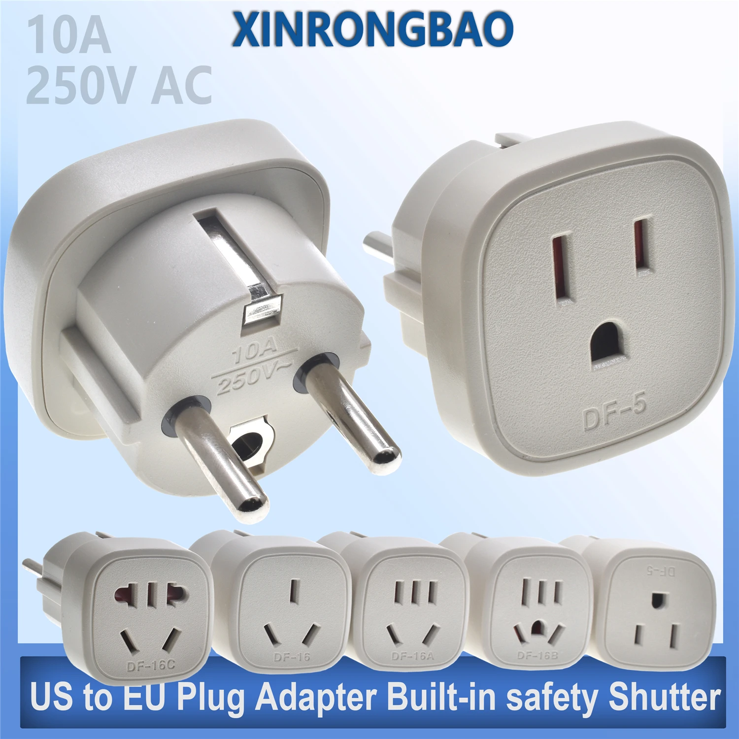 US-to-EU-Adapter-Built-in-safety-Shutter-Euro-Charger-Power-Adapter-EU ...
