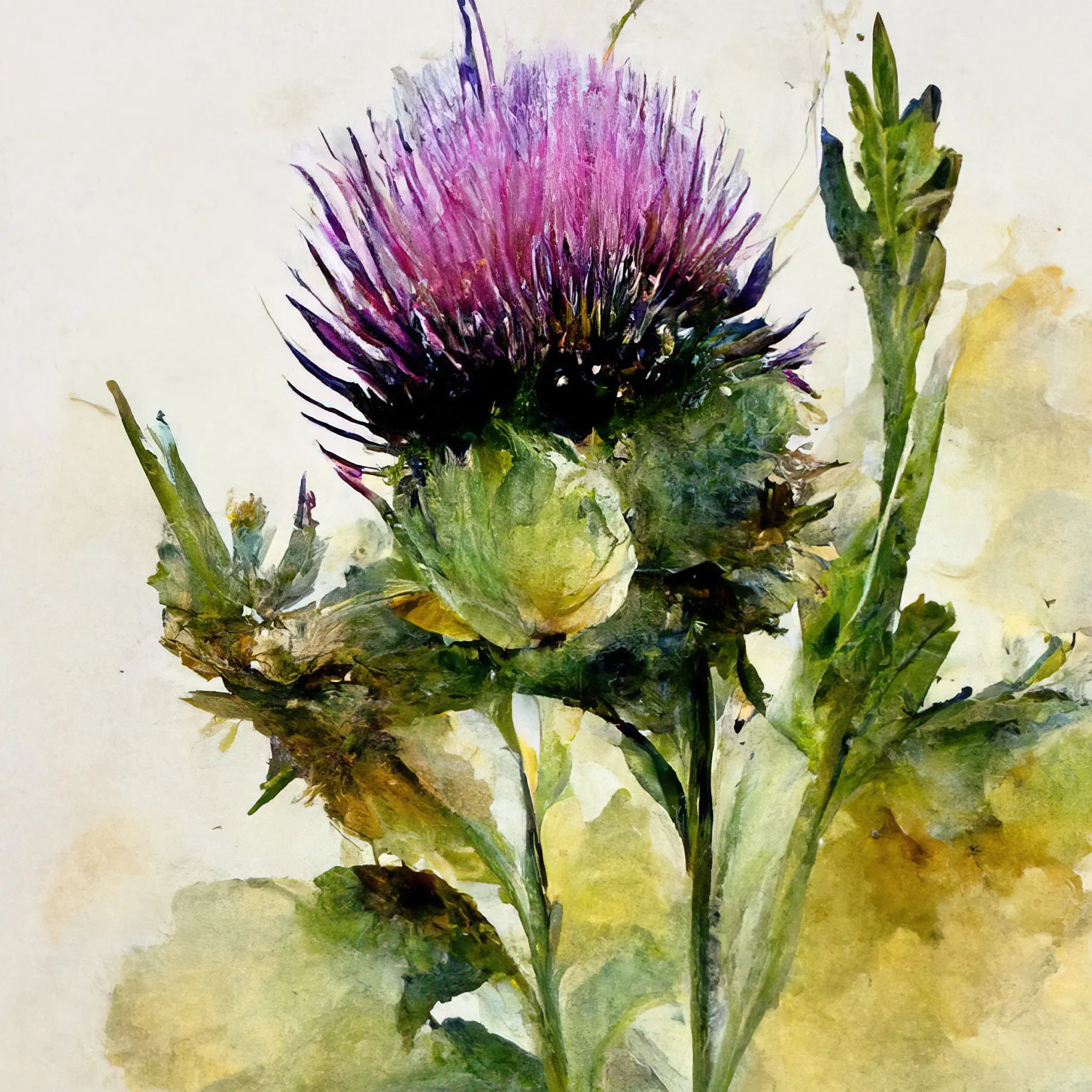 Scottish Thistle Painting