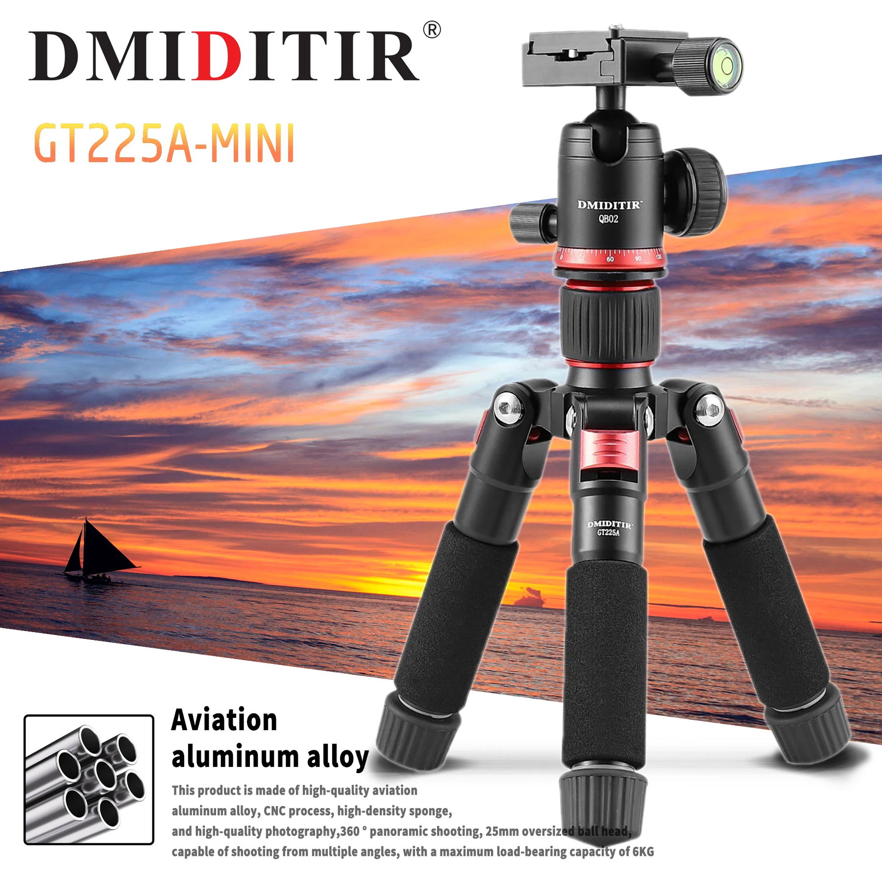 MINI-Tripod-for-DSLR-Portable-Aluminum-Travel-Tripod-with-360-Degree ...