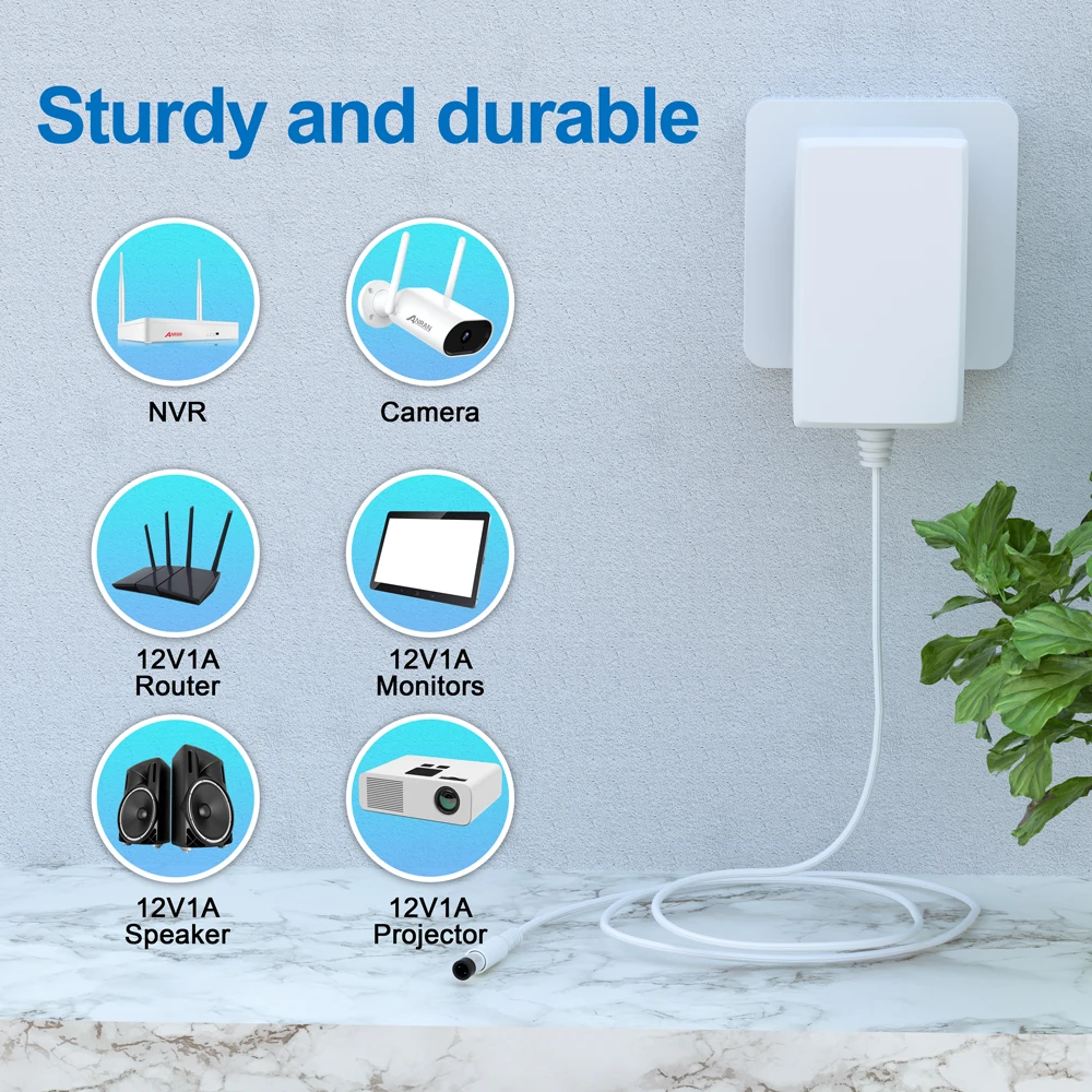 Anran Megfigyelő Kamera És Nvr Power Adapter Kiegészítők 12V/1A/2A ...