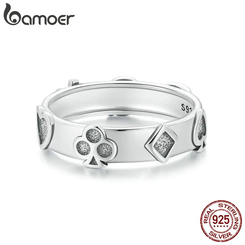BAMOER-Dainty-Poker-Finger-Ring-925-Sterling-Silver-Games-Ring-for ...