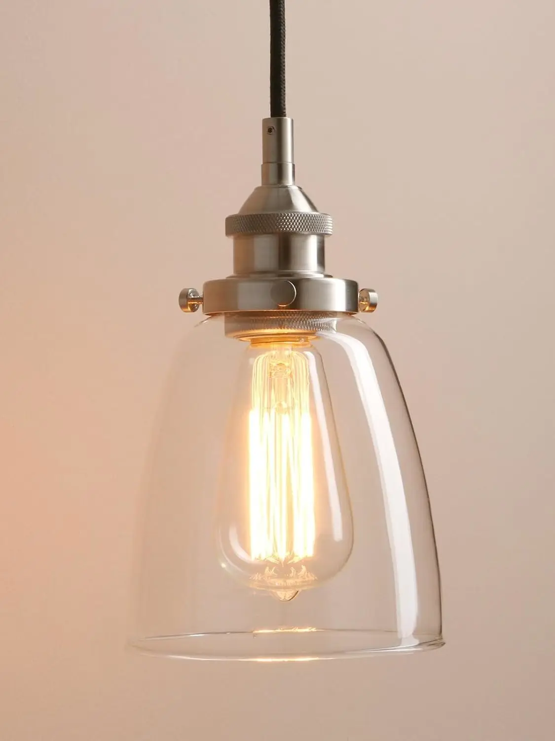 Retro-Pendant-Lighting-Industrial-Small-Hanging-Light-with-Clear-Glass ...