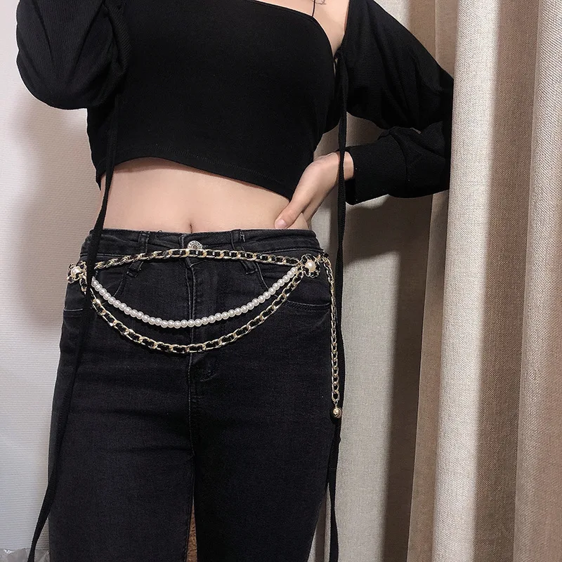 Chain Belts - Women Gold Silver Chain Belts Lady Leather Strap Waist ...