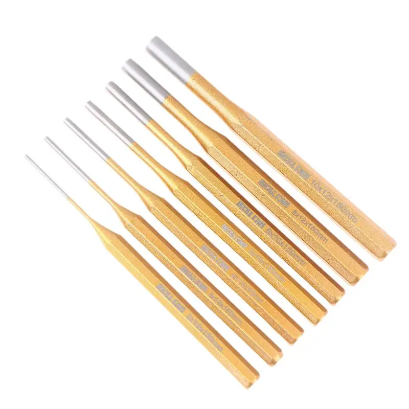 2–10mm Brass Roll Pin Punch Set – 150mm Heavy-Duty Chisel & Cone Pin ...