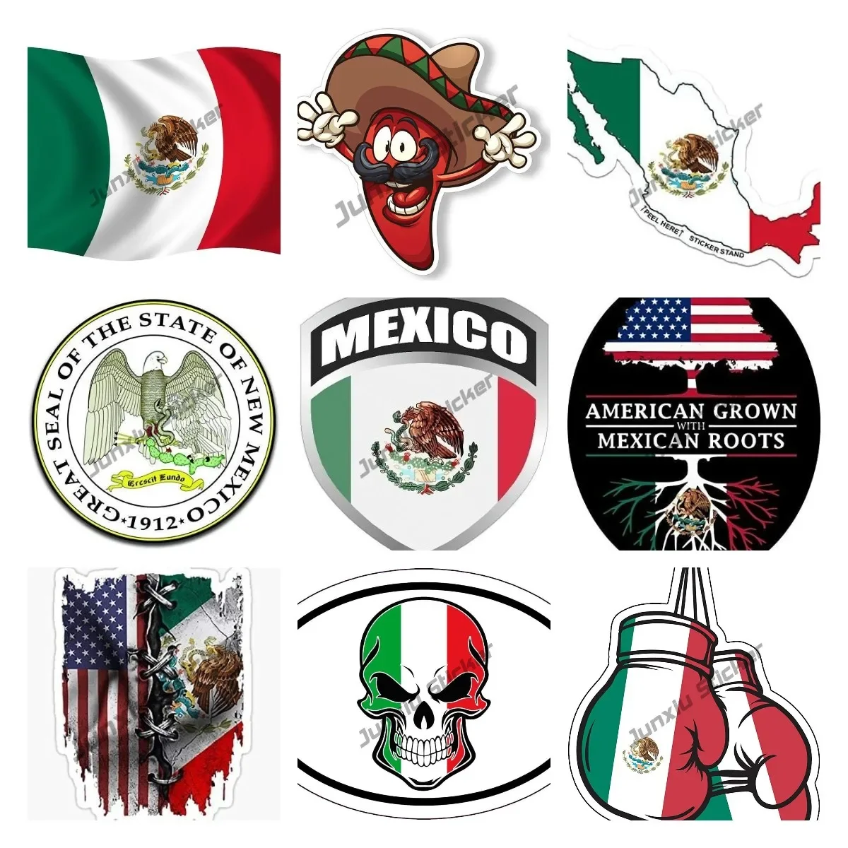 Creativity-Mexican-Flag-Boxing-Gloves-Vinyl-Decal-Mexico-Sticker-for ...