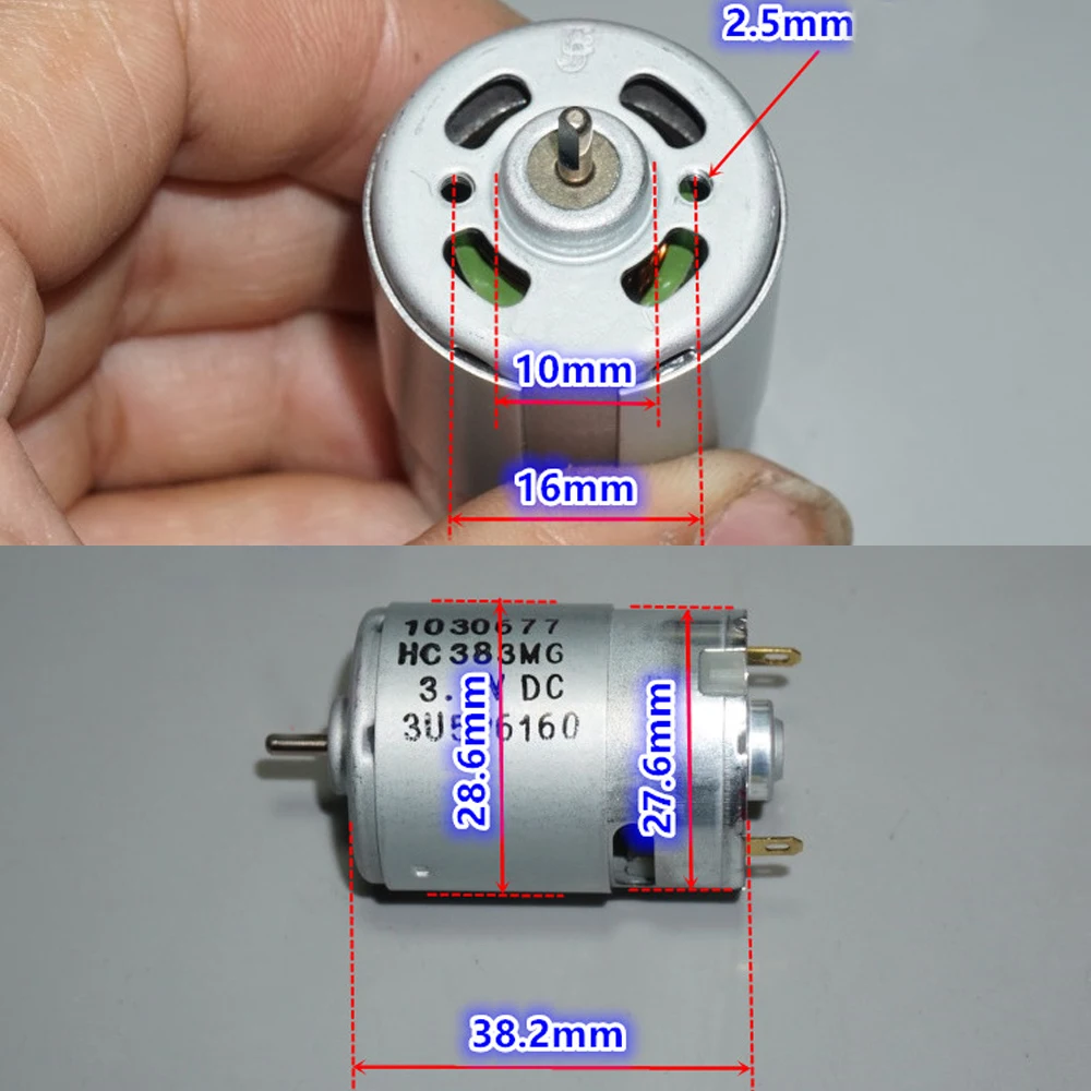 3-6V-Electric-Screwdriver-Tool-380-High-Speed-Motor-D-Shaft-HC383-Tools ...