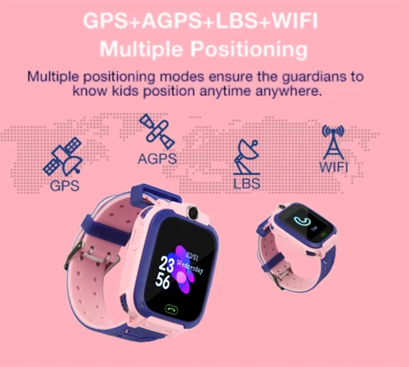 Kids Smart Watch Smartwatch Wrist Children Boys Girls GPS Tracker ...