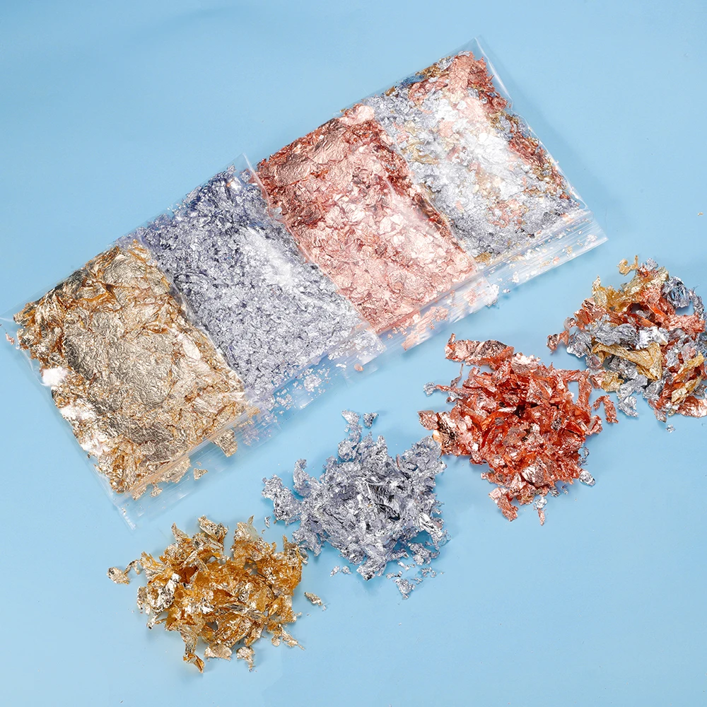 2-10g-Glitter-Foil-Flake-Epoxy-Resin-Mold-Decoration-Gold-Color-Foil ...