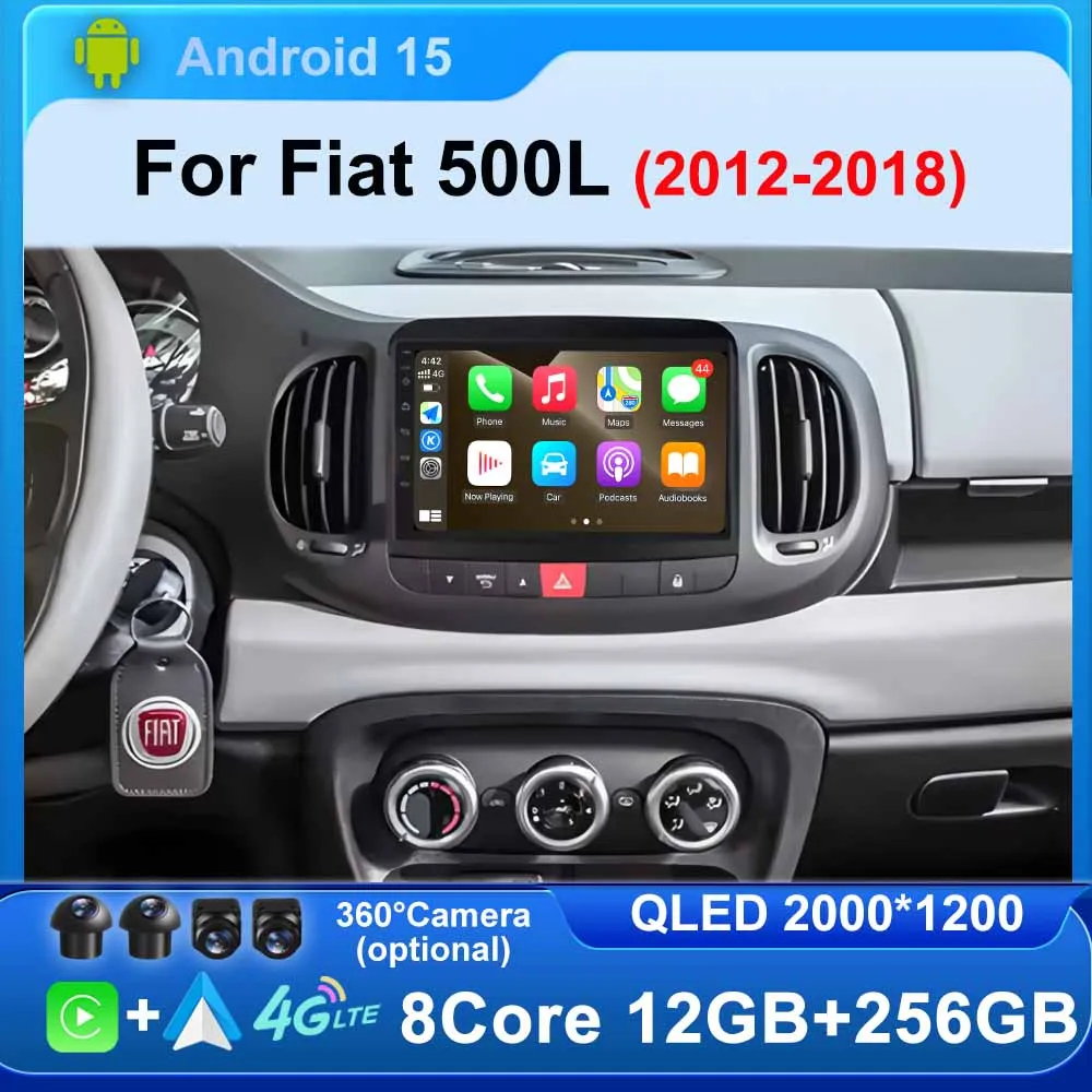 Android 15 for Fiat 500L 2012-2018 Wireless Carplay Stereo Screen Car ...