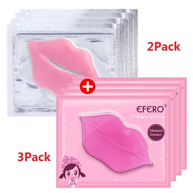 5/8/10Pack Lip Plumper Crystal Collagen Lip Mask Pads Anti Ageing ...