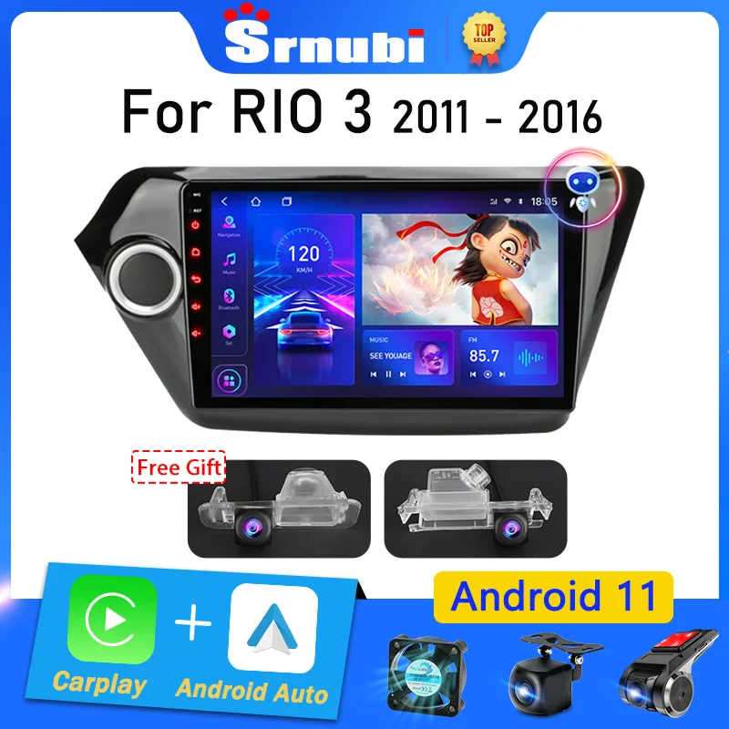 Srnubi 2 Din Android 11 Car Radio For Kia Rio 3 2011 - 2016 Multimedia ...