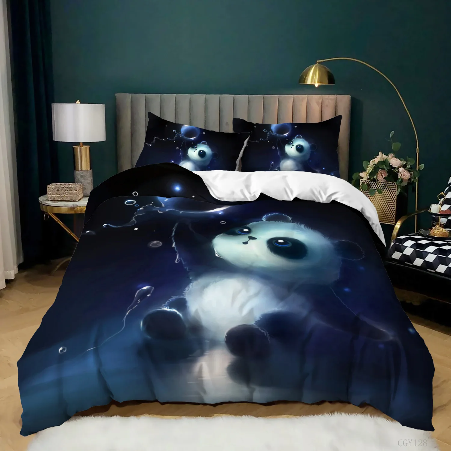 3D-Panda-Kids-Bedding-Cover-Set-Single-Bed-Duvet-Cover-Set-Microfiber ...