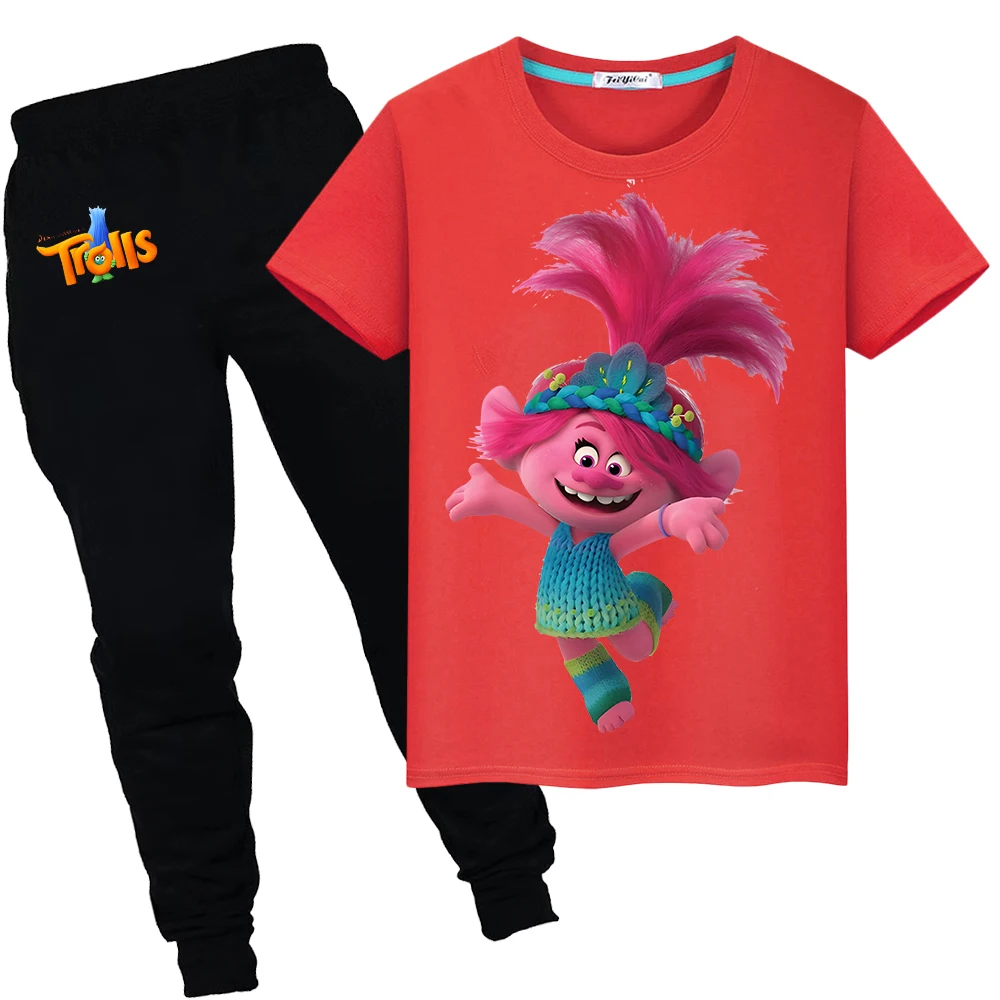 Trolls-print-100-Cotton-Cute-T-shirts-Boys-girls-clothes-Summer-Sports ...