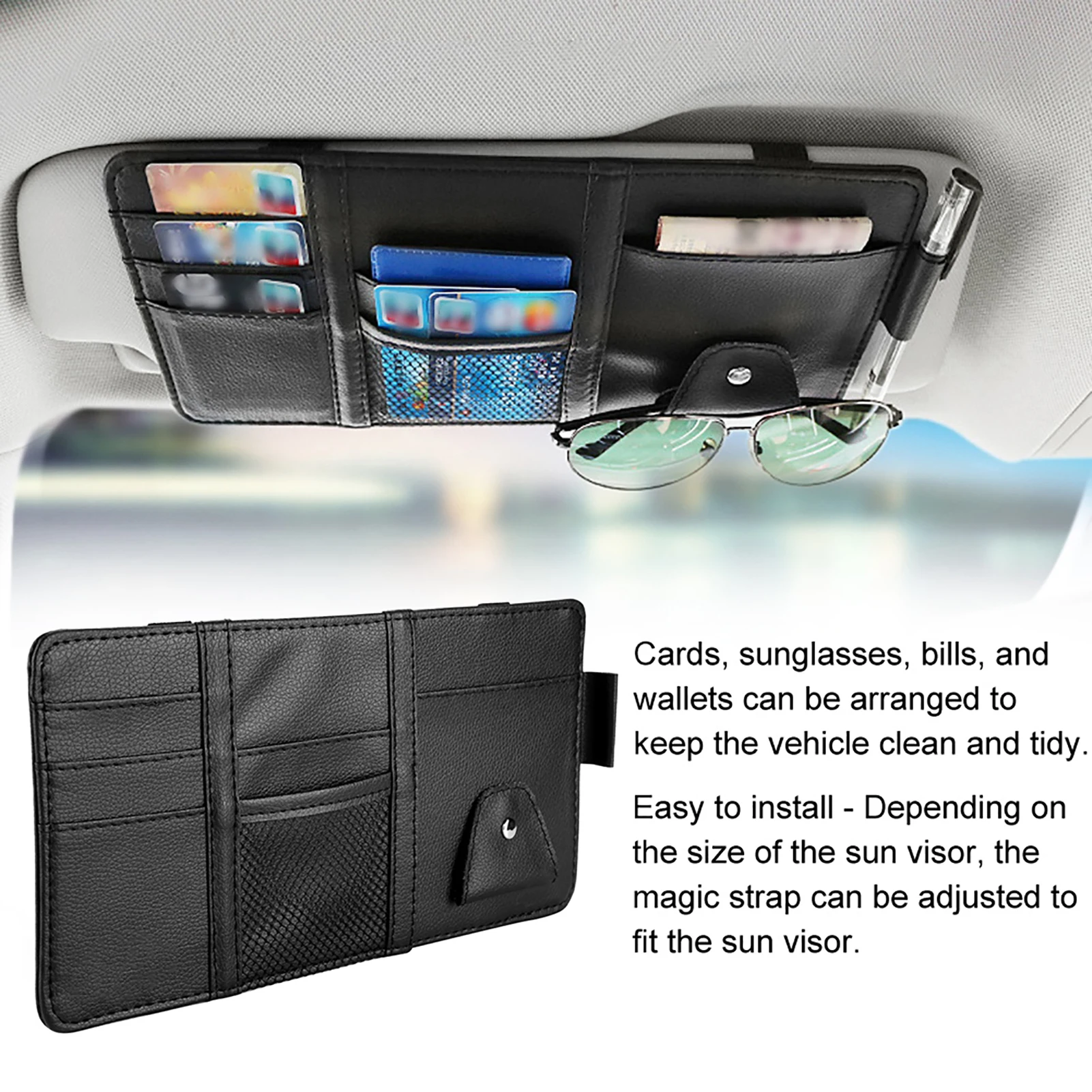Car-Sun-Visor-Bill-Pen-Business-Card-Holder-CD-DVD-Organizer-Storage ...
