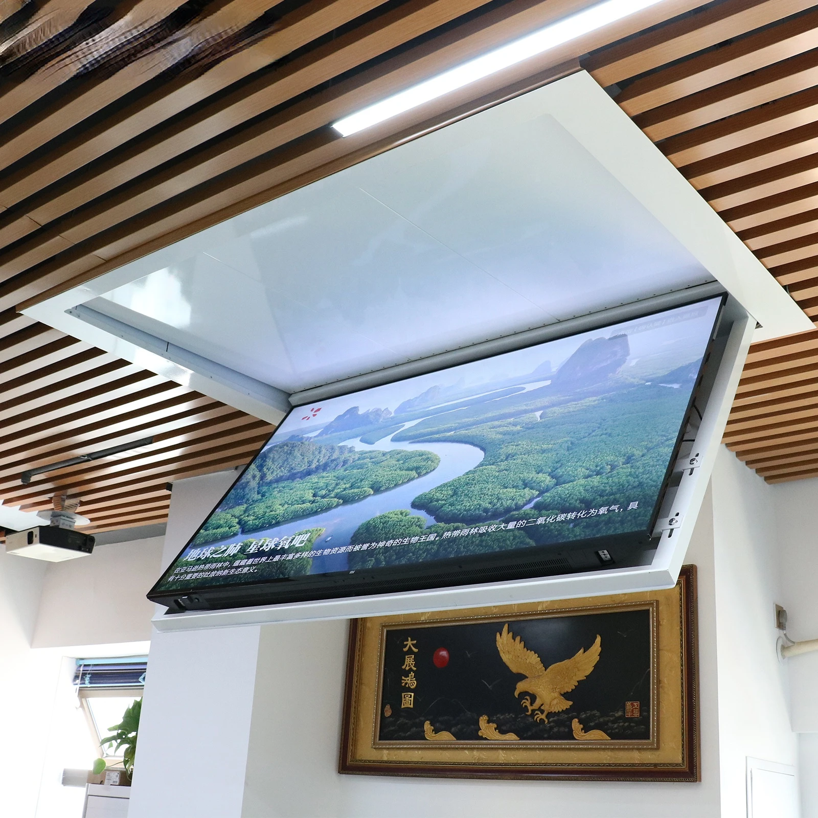 32-75 "motorized Drop Down Tv Lift System Tv Mount Full Motion Ceiling ...