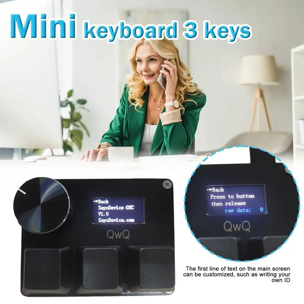 Personalizar Mini Teclado de Tela, 3 Teclas, Konb USB para SayoDevice ...