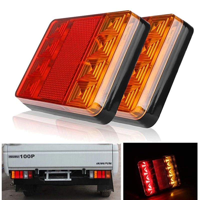Waterproof 8 LED Trailer Light Rear Tail Lamp 12V DC Car Truck Boat ...
