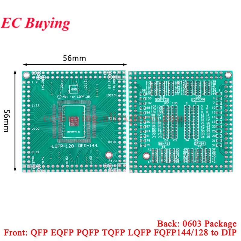 1-10Pcs QFP EQFP TQFP LQFP144 LQFP128 SMD Turn DIP Adapter PCB Pinboard ...