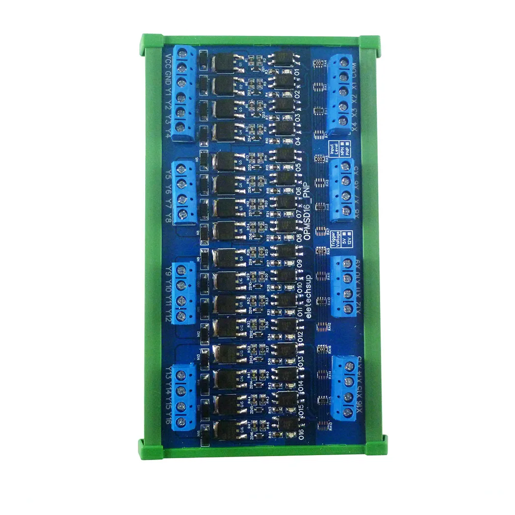 16CH NPN/PNP PLC IO Signal Amplifier Din Rail Mount DC3.3 24V 5A MOS ...