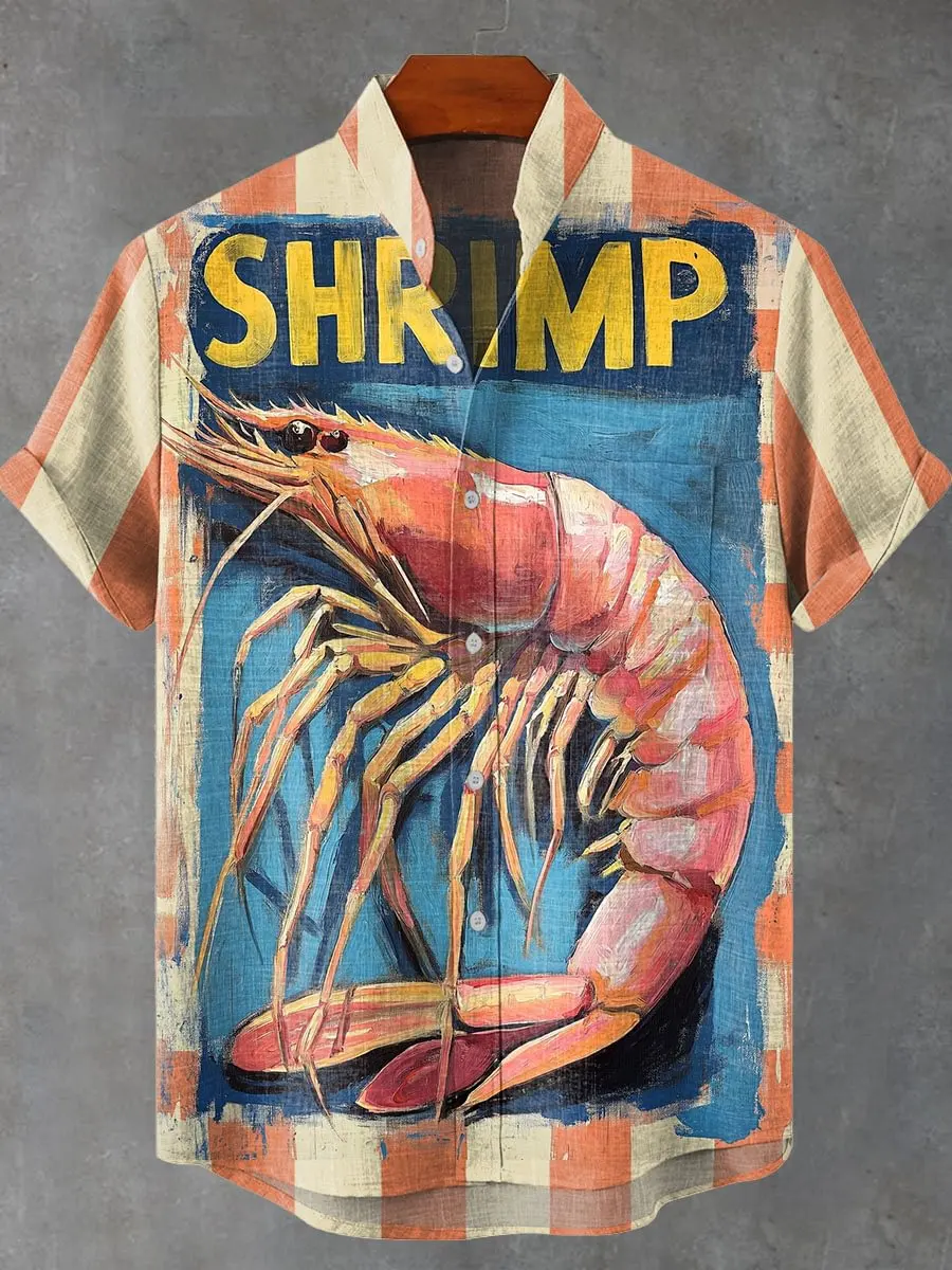 2025 Trendy Fashion Summer Hot Selling Red Shrimp Party Printed Button ...