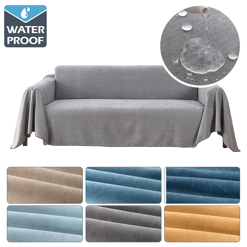Manta-de-sof-impermeable-multiusos-cubierta-de-muebles-de-Color-s-lido ...