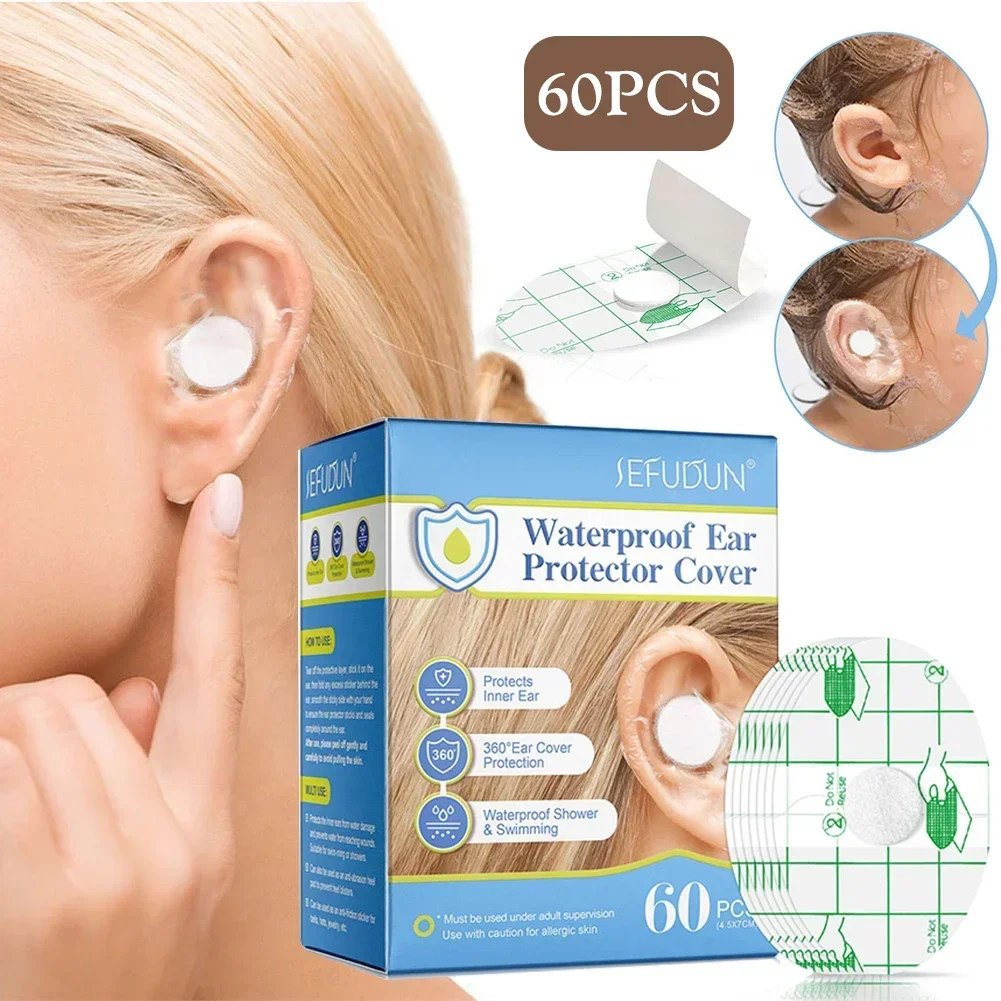 60pcs-Kids-Shower-Waterproof-Ear-Stickers-Shield-Earmuffs-Anti-wear ...