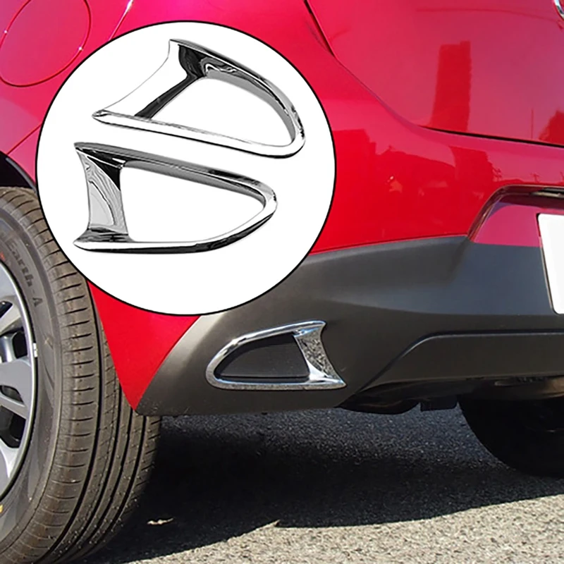 ABS-Chrome-Rear-Bumper-Fog-Light-Lamp-Frame-Cover-Trim-For-Mazda-2 ...