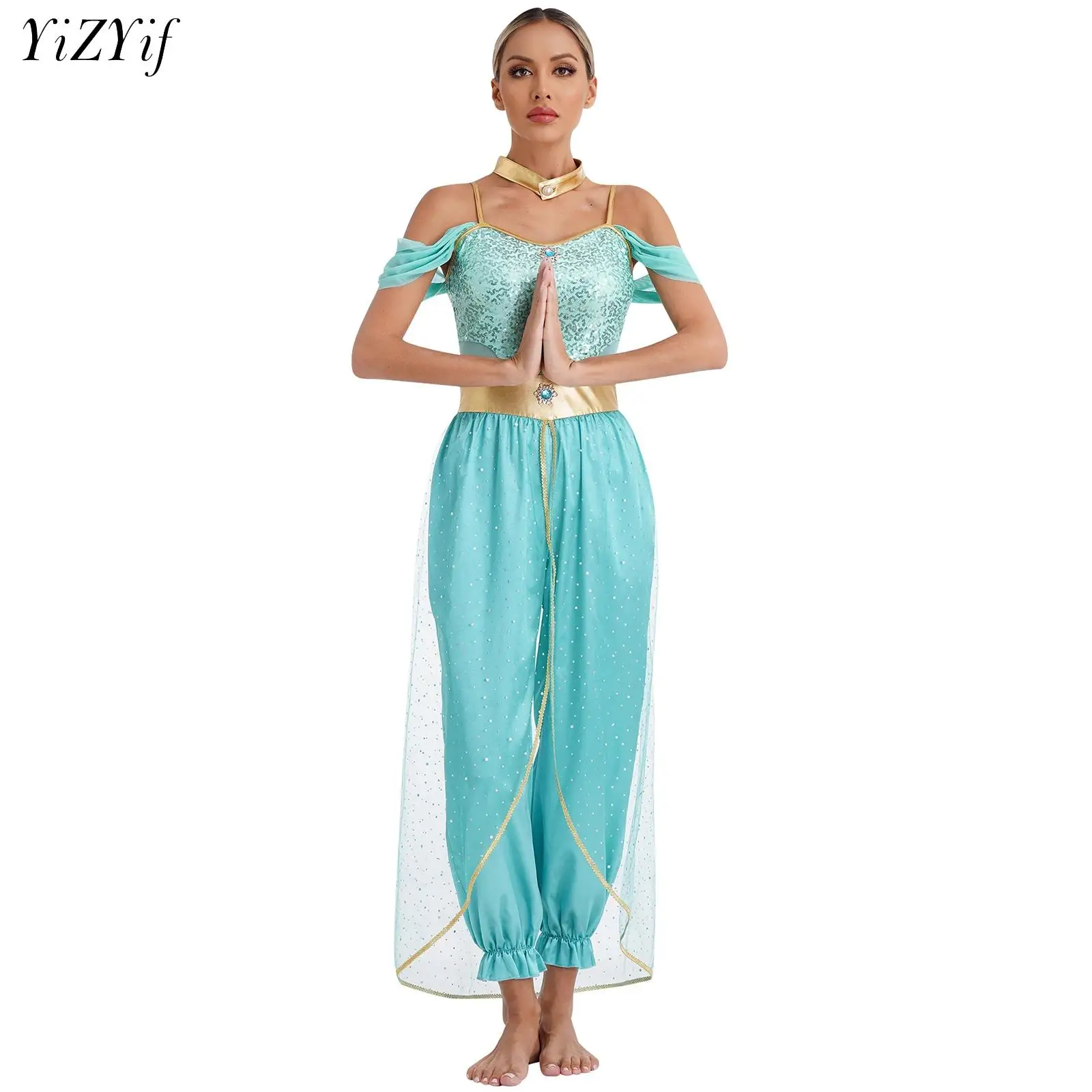 Women-s-Princess-Costume-Sequins-Arabian-Oriental-Cosplay-Outfit-Fancy ...