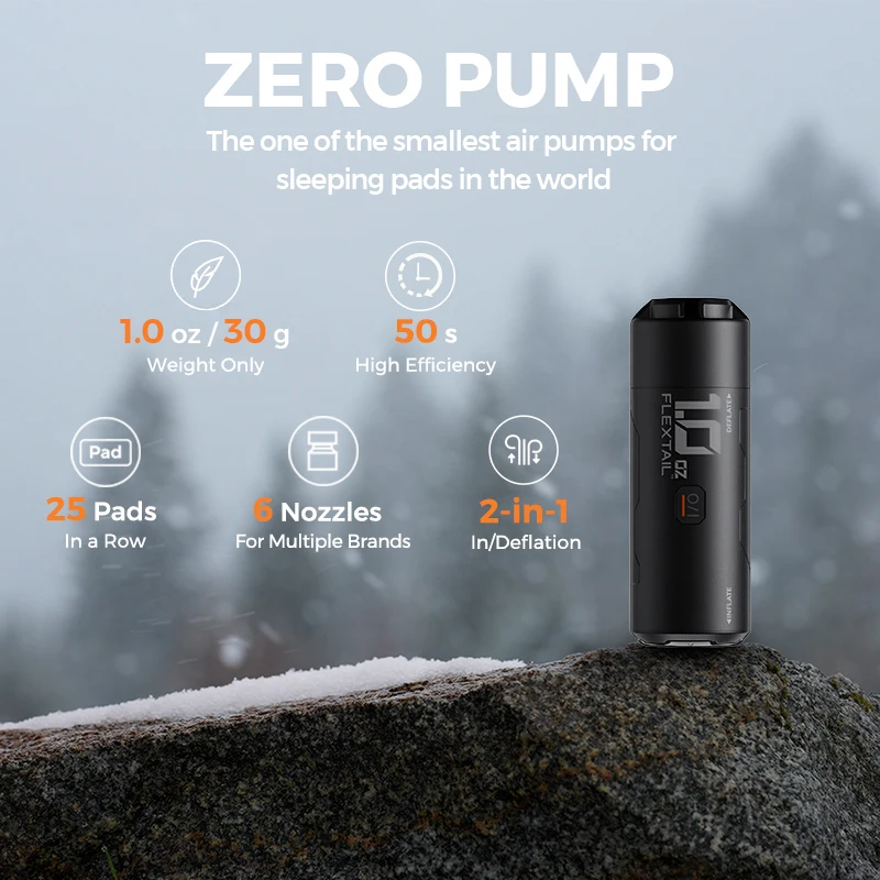 FLEXTAIL ZERO PUMP - 30g Portable Camping Air Pump Electric Inflator ...