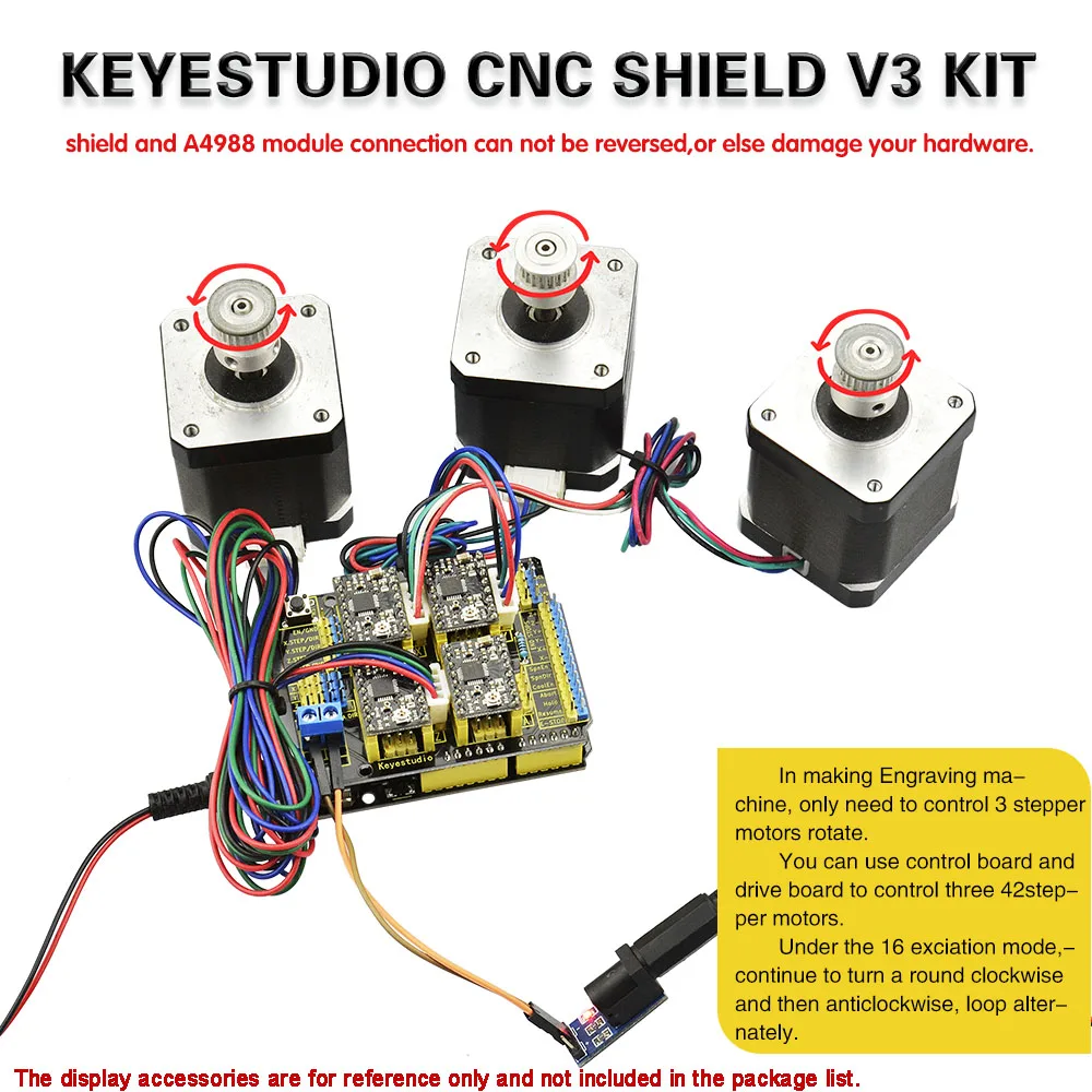 Keyestudio-escudo V3 V4 Para Máquina De Gravura Arduino Compatível Com Arduino Uno E Arduino Nano