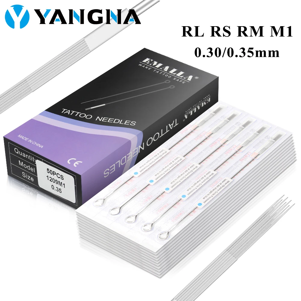 50PCS-Disposable-Tattoo-Needles-Sterilize-RL-RS-M1-RM-Assorted-Needle ...
