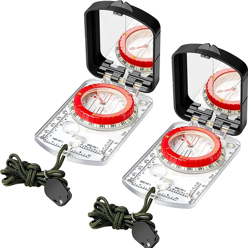 2 aiming compass Mirror Adjustable deflection Compass Hiking ...