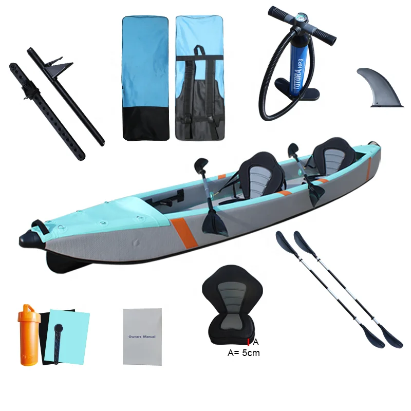 2-Person-Inflatable-Tandem-Kayak-Drop-Stitch-Canoe-with-Adjustable ...