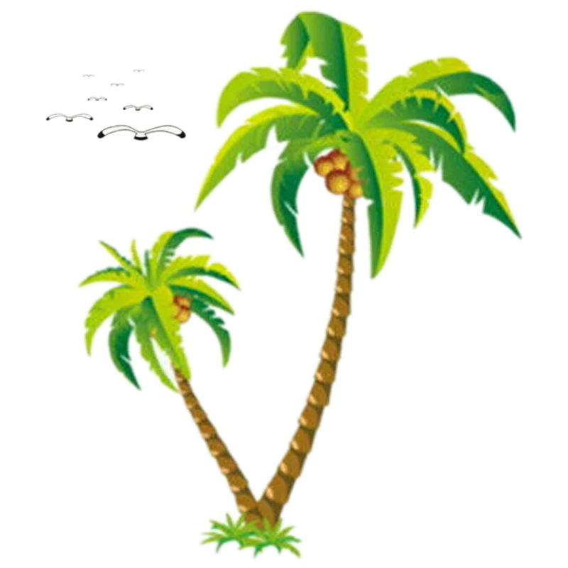 Coconut-Palm-Tree-Sticker-Tropical-Beach-Wall-Decal-Living-Room ...