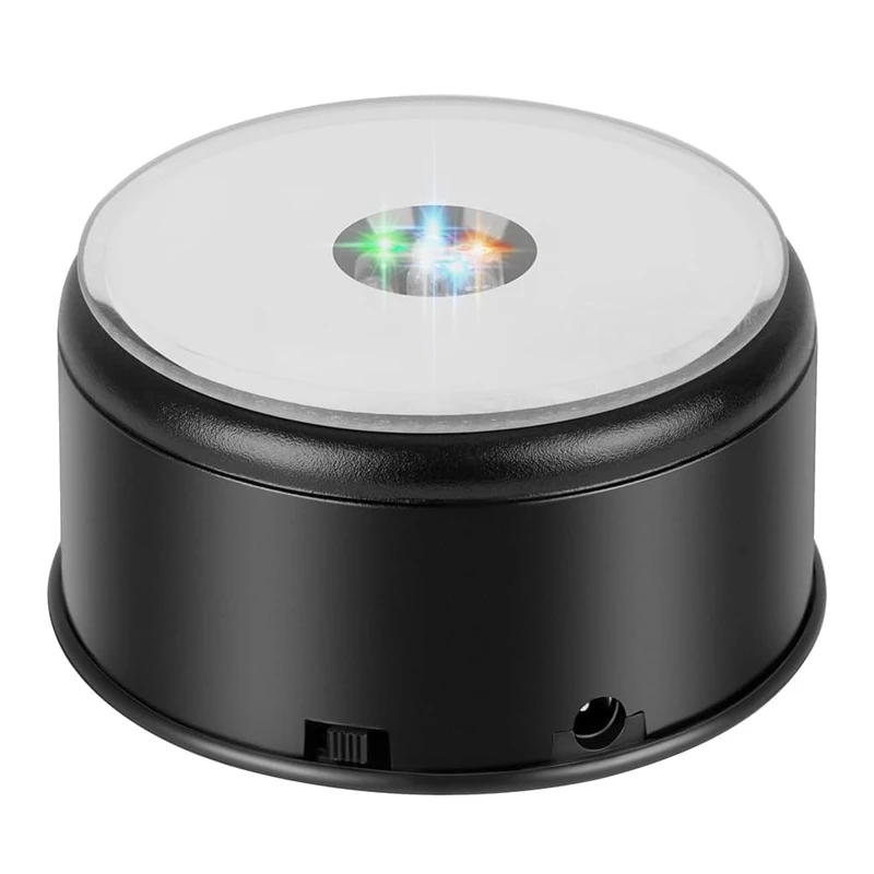 Rotating Display LED Stand For 3D Crystal Photo, Colorful Spinning Base ...