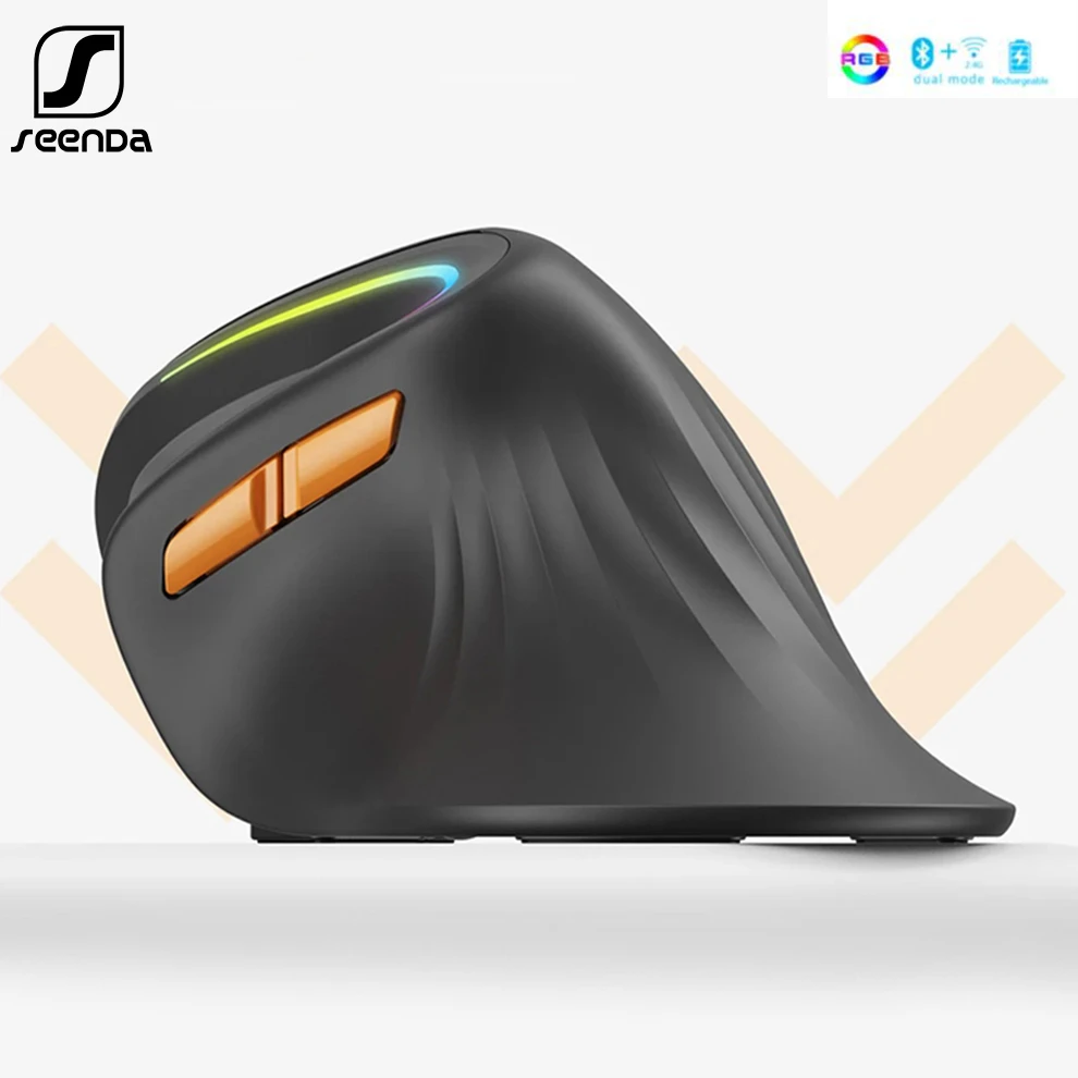 SeenDa-Bluetooth-Mouse-Vertical-sem-fio-recarreg-vel-ergon-mico-RGB ...