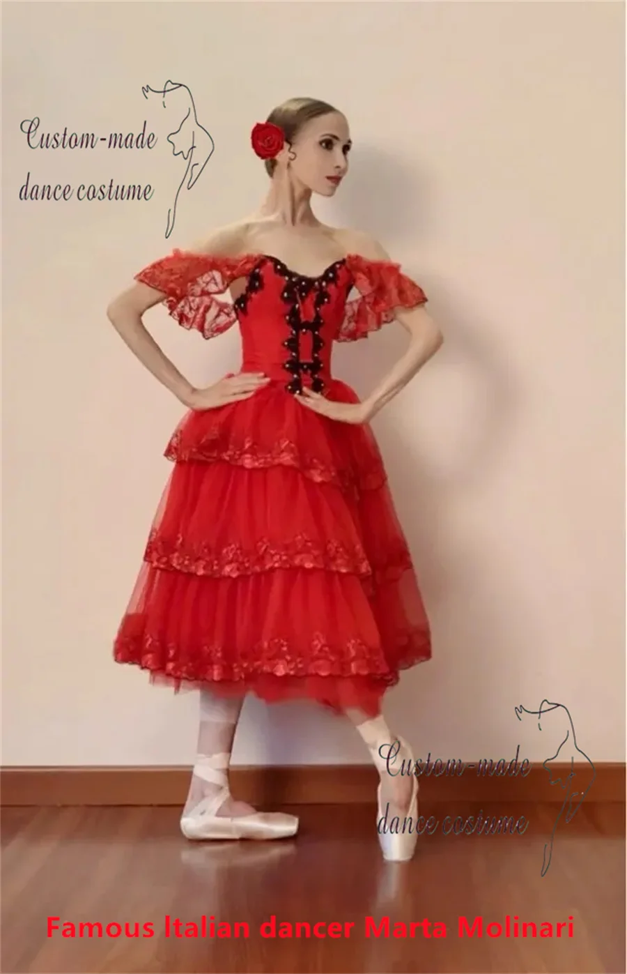 Don Quixote Adult Red Romantic Tutu Spanish Kitri Ballet Dress ...