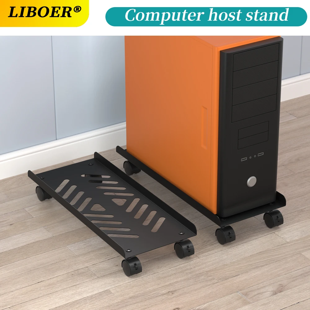 Computer-Tower-Stand-With-Wheels-Movable-Foldable-Adjustable-Stable ...