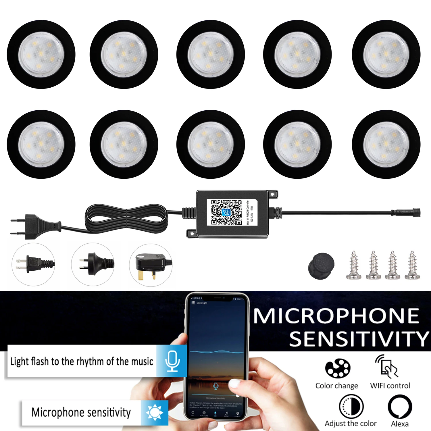 20-Pack-RGB-LED-WIFI-Smart-Lights-IP67-Waterproof-Inground-Landscape ...