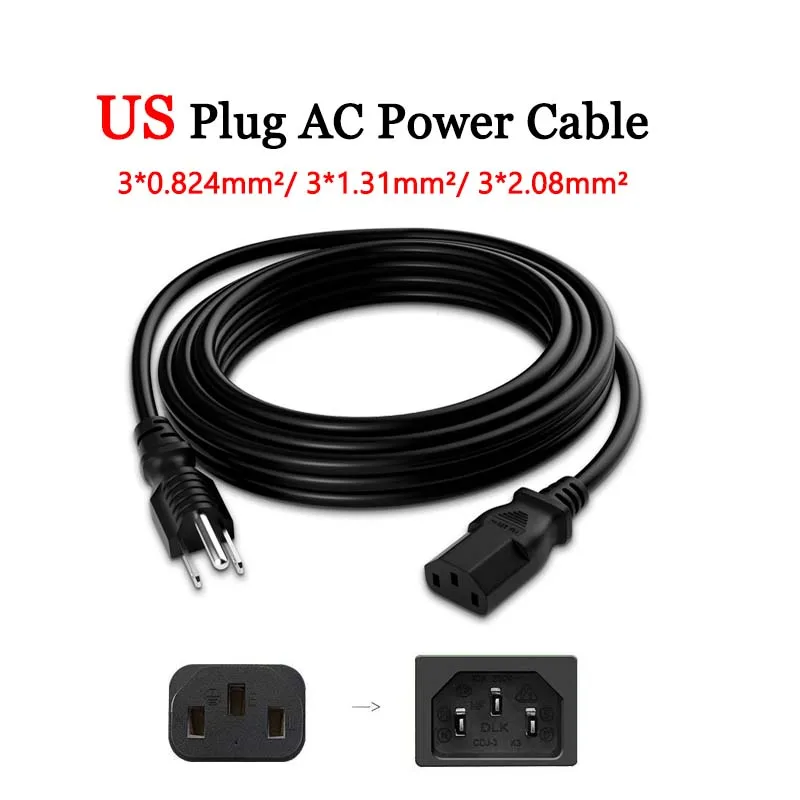 1-5m-3m-AC-110V-220V-Power-Connect-Cable-TV-PC-Laptop-Computer-Charging ...