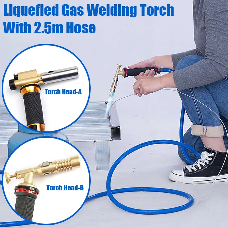 Liquefied Gas Welding Torch With 2.5m Hose Two Types Of Torch Heads All ...