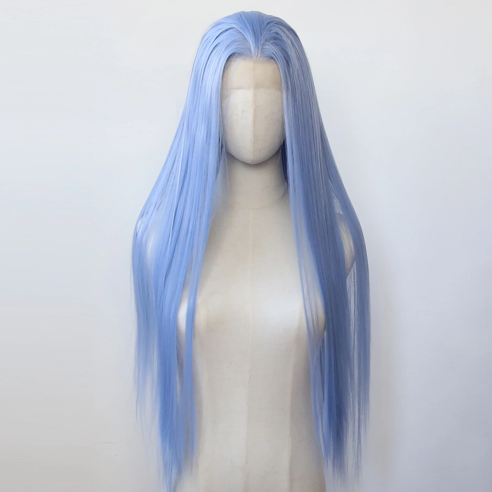 Light-Blue-Wig-Synthetic-Lace-Front-Wig-Long-Straight-Sky-Blue-Lace ...